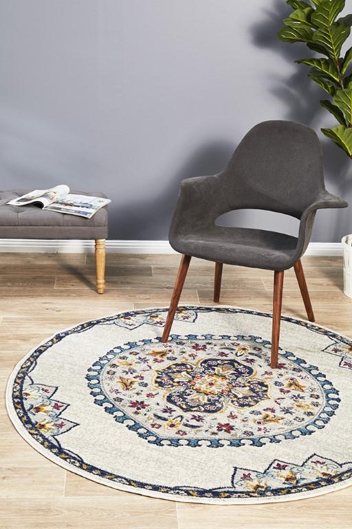 Babylon 202 White Round Rug - Buy Rugs Online | Melbourne, Australia ...